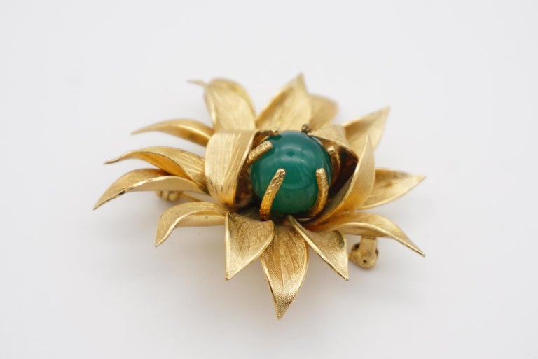 Christian Dior GROSSE 1967 Vintage Large Vivid Flower Emerald Exquisite ...