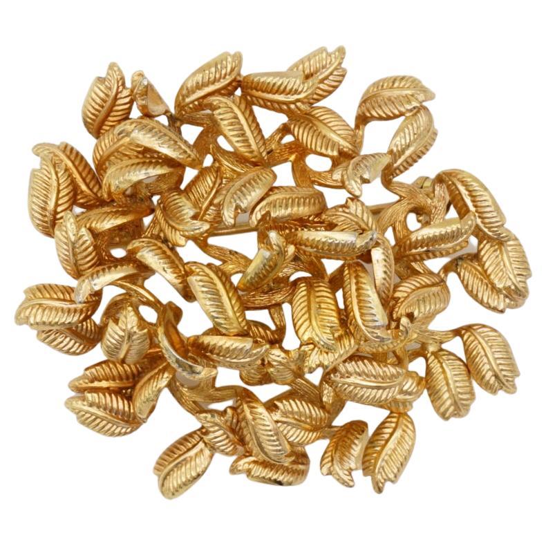 Christian Dior GROSSE 1960 Vintage Vivid Flower White Curled Leaf Gold ...