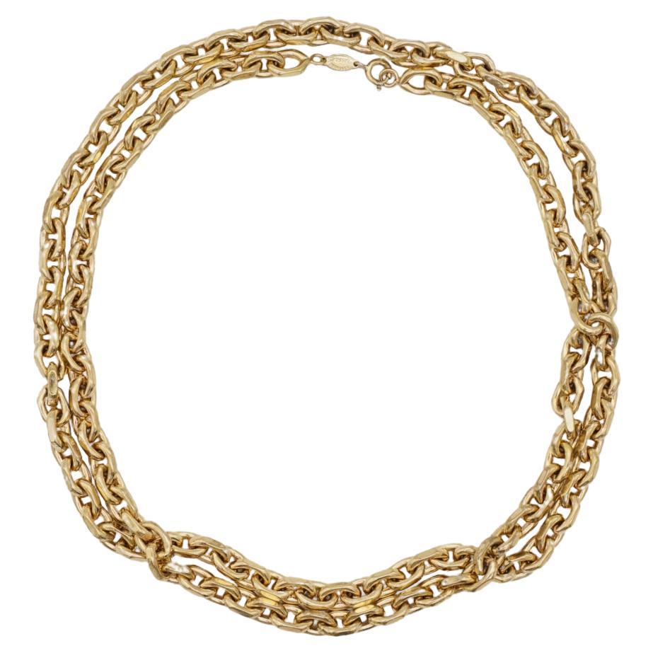 Christian Dior GROSSE Vintage Versatile Chunky Link Chain Gold Long ...