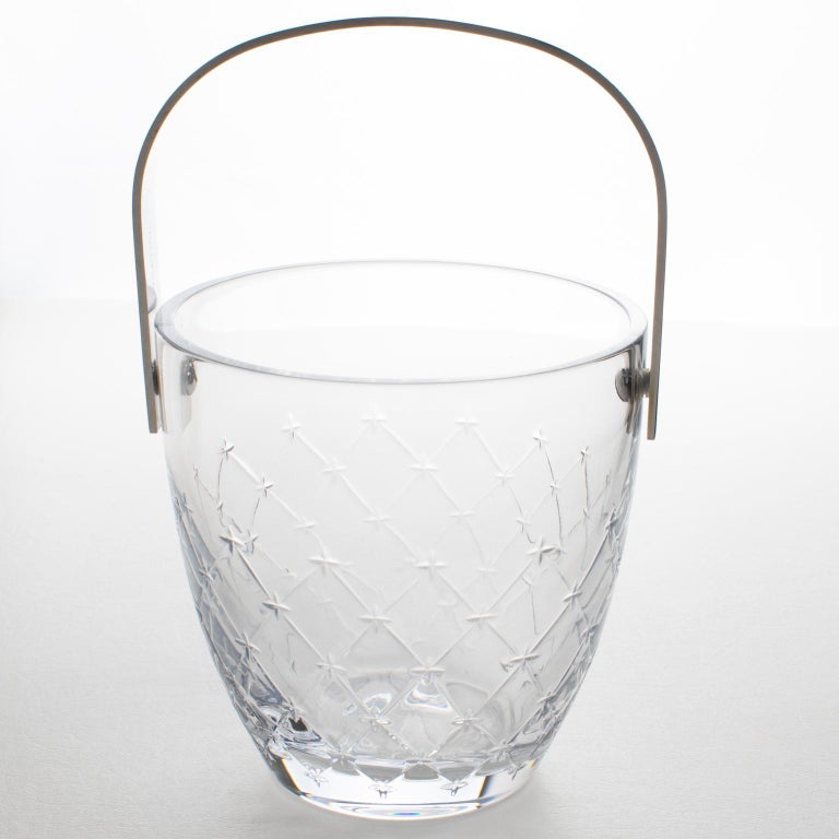 Christian Dior Ice Bucket Cooler Etched Crystal and Stainless Steel For ...