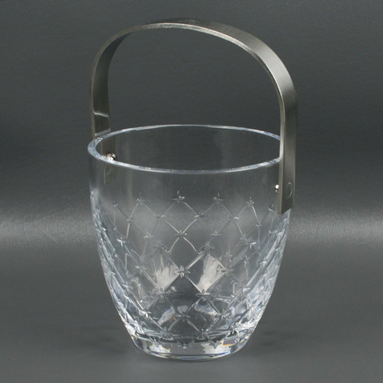 Christian Dior Ice Bucket Cooler Etched Crystal and Stainless Steel For ...