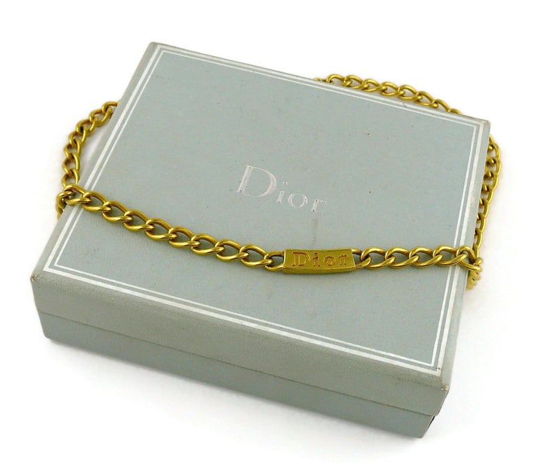 Christian Dior ID Tag Curb Necklace For Sale at 1stDibs