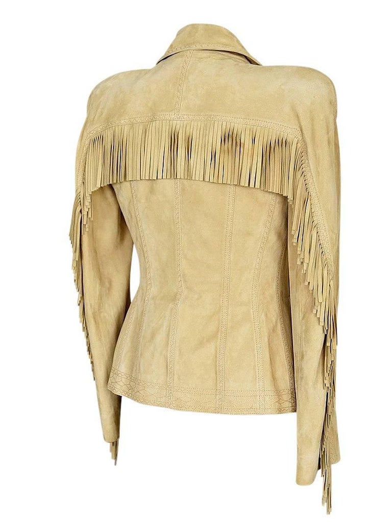 Christian Dior Jacket Suede Fringe Subtle Embroidery Superb Piece 38 / ...