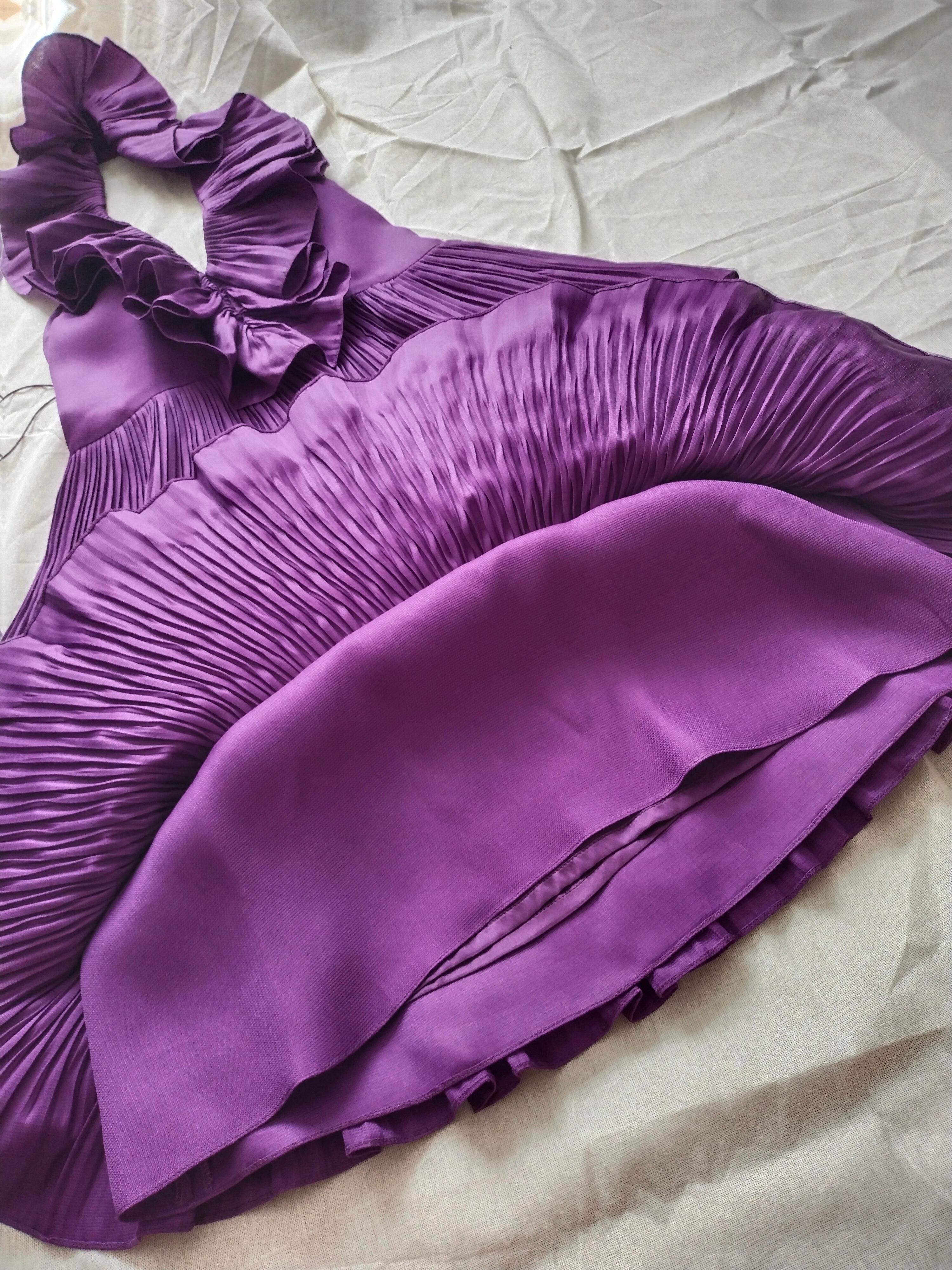 Christian Dior and John Galliano 9C 2009 purple silk dress Charlize ...