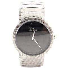 New Lady Christian Dior Christal Diamond MOP SS Quartz Watch $7500 For ...