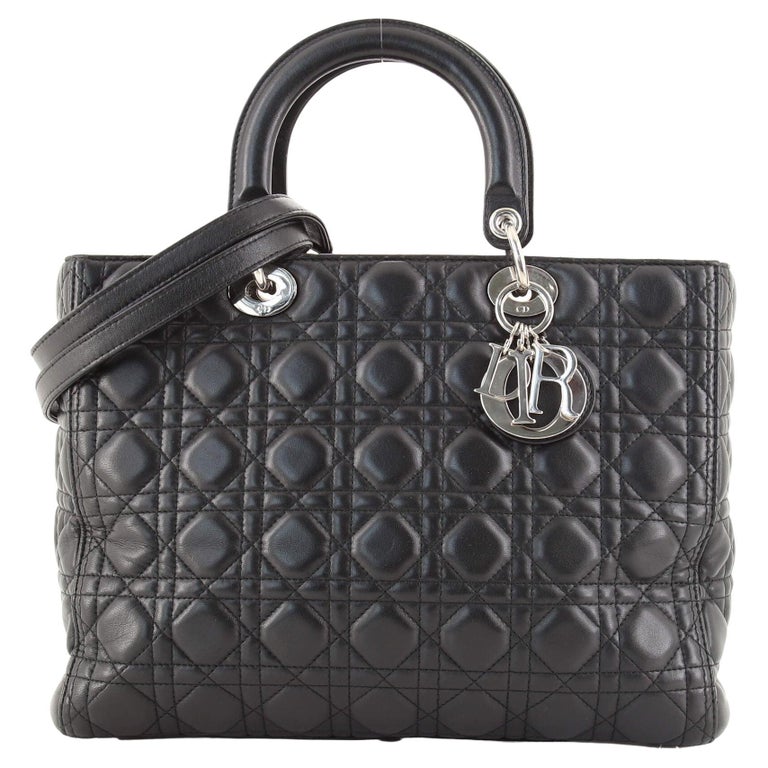 Christian Dior Lady Dior Bag Cannage Quilt Lambskin Large at 1stDibs