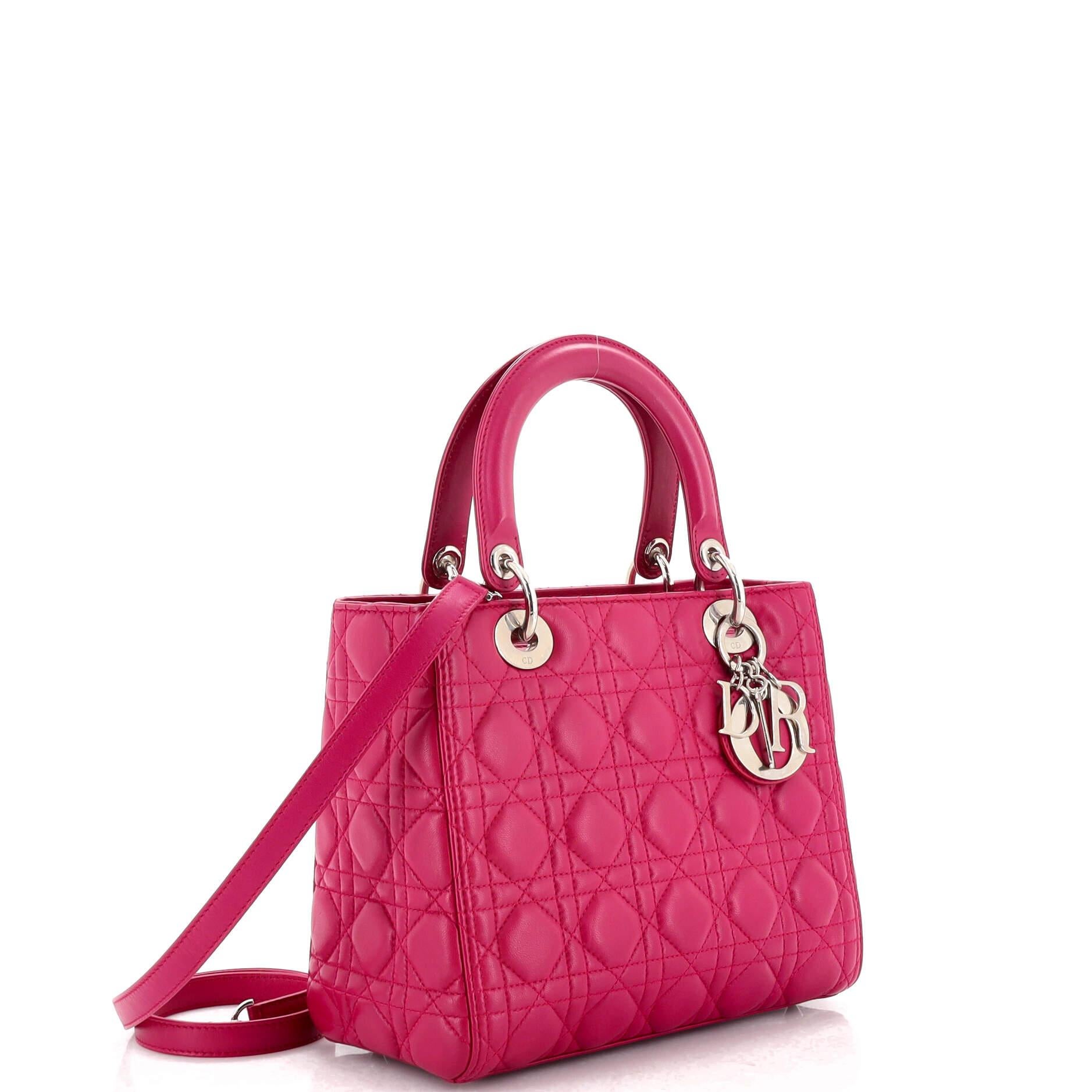 Christian Dior Lady Dior Bag Cannage Quilt Lambskin Medium For Sale at ...