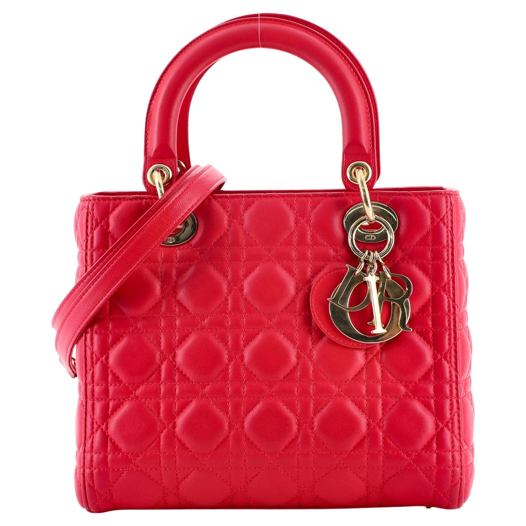Dior Red Cannage Quilted Leather Large Miss Dior Flap Bag at 1stDibs