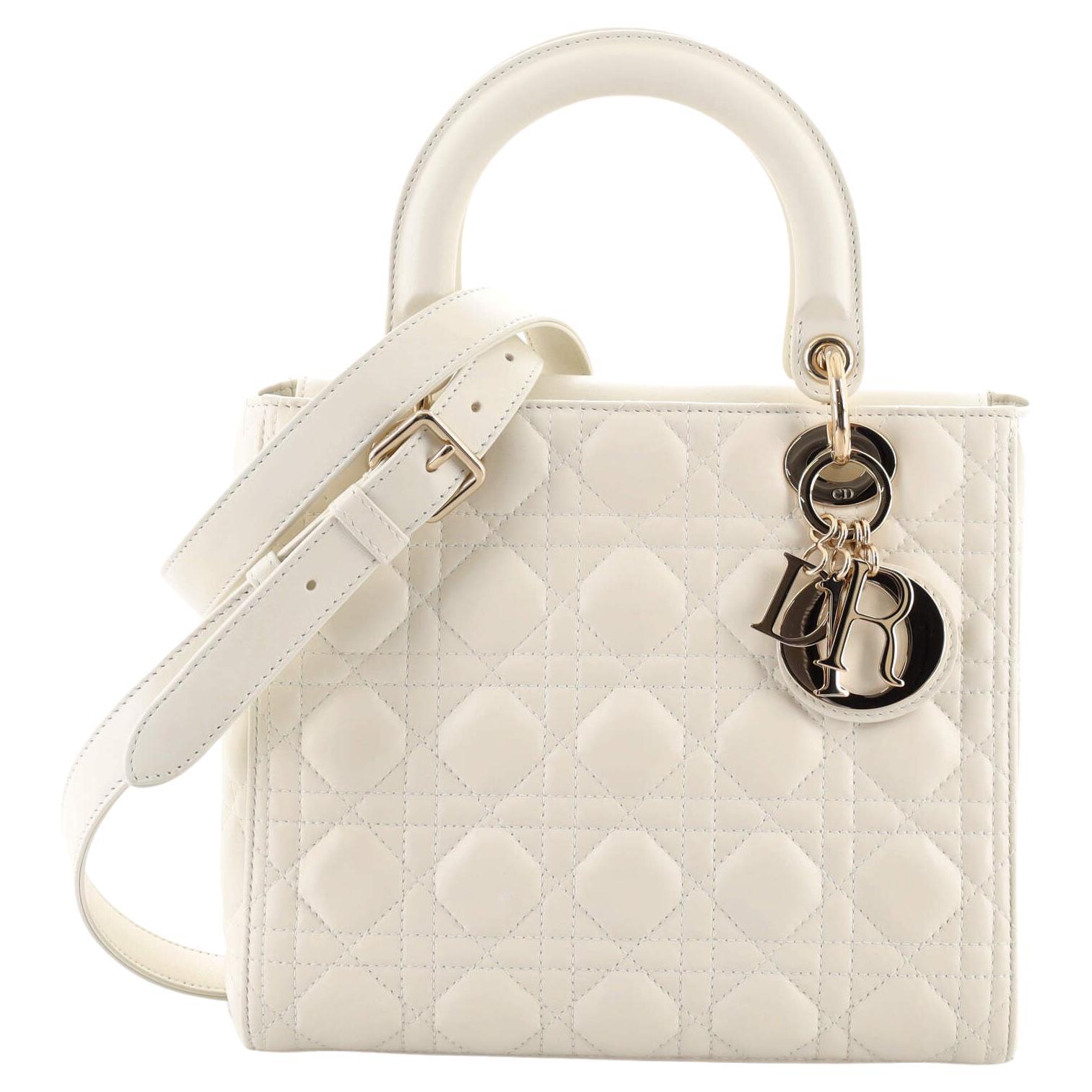 Christian Dior Lady Dior Bag Cannage Quilt Patent Small For Sale at 1stDibs
