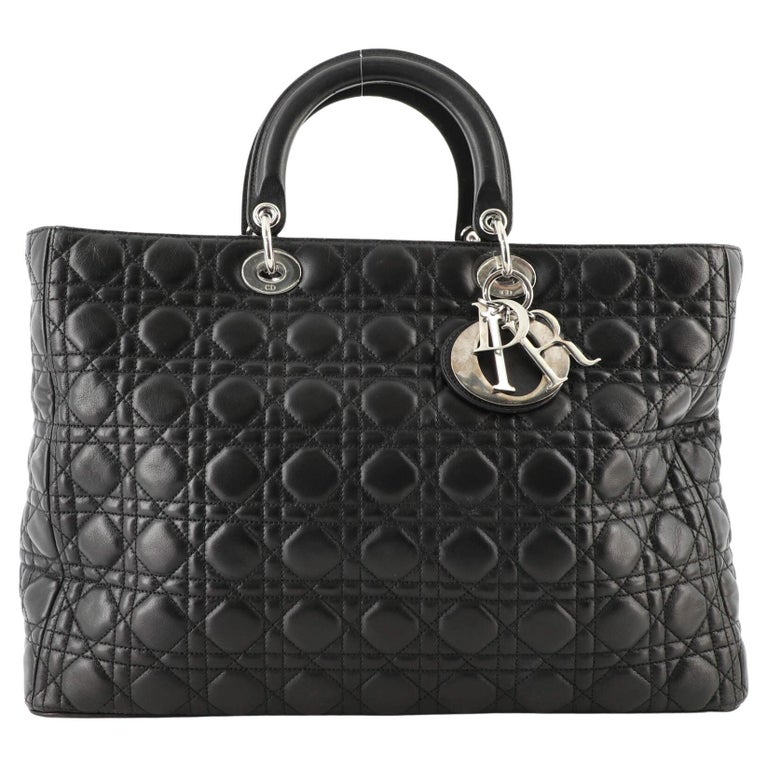 Christian Dior Lady Dior Bag Cannage Quilt Lambskin XL at 1stDibs