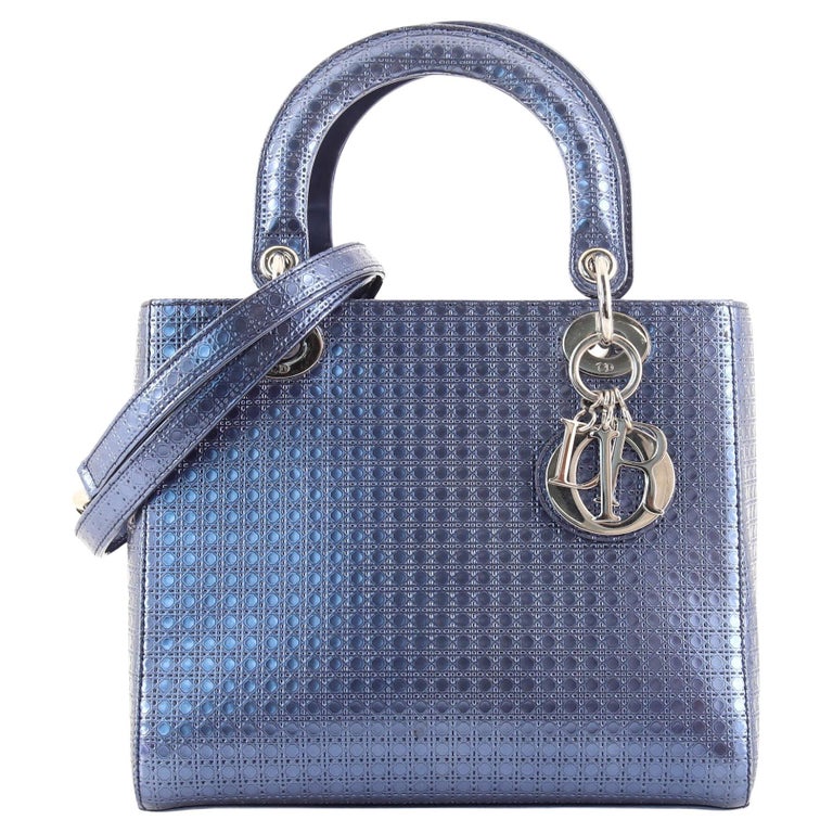 Christian Dior Lady Dior Bag Micro Cannage Metallic Calfskin Medium For ...