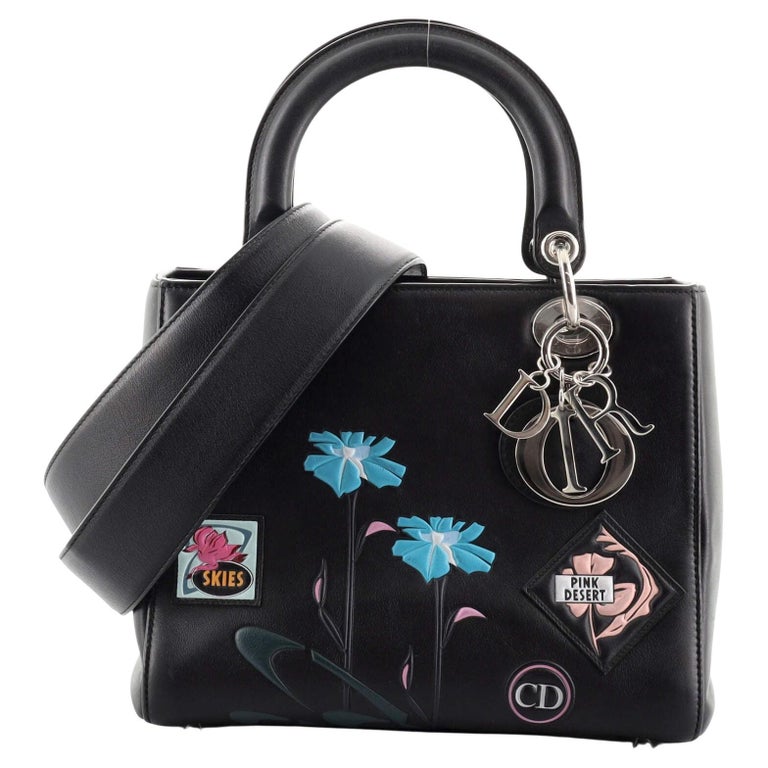 Christian Dior Lady Dior Bag Patch Embellished Leather Medium at 1stDibs