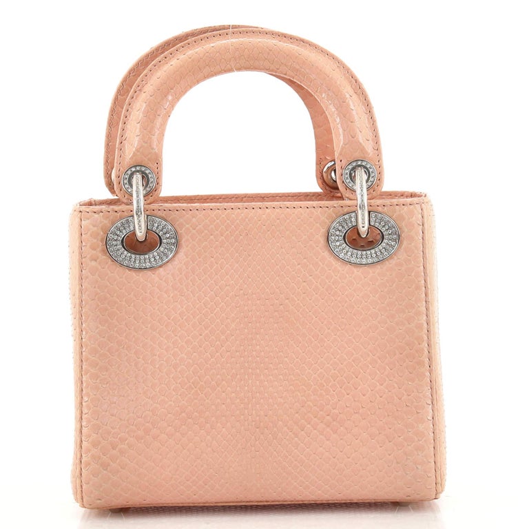 Christian Dior Lady Dior Bag Python with Crystals Mini at 1stDibs