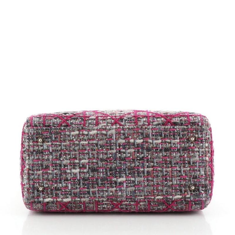 Christian Dior Lady Dior Bag Tweed with Leather Medium at 1stDibs ...