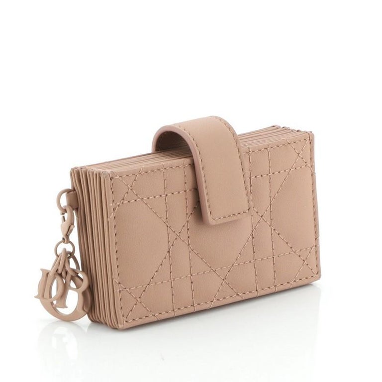 Christian Dior Lady Dior Card Holder Stitched Cannage Patent at 1stDibs