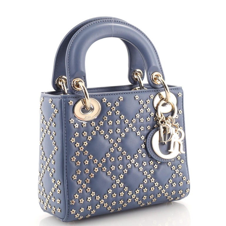 Christian Dior Lady Dior Chain Bag Cannage Lucky Star Studded Lambskin ...
