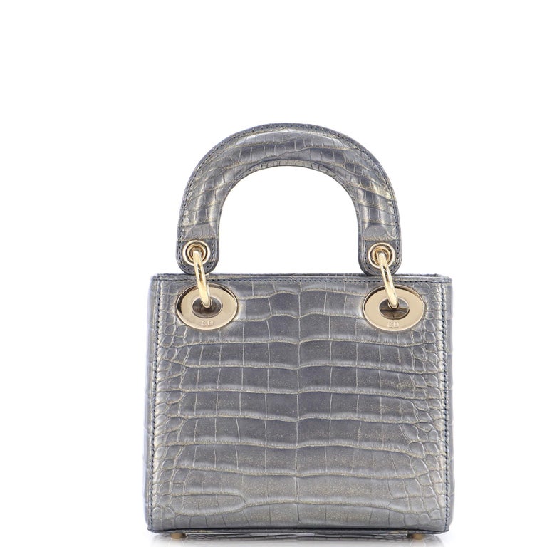 Christian Dior Lady Dior Chain Bag Metallic Alligator Mini For Sale at ...