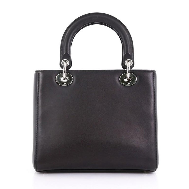 Christian Dior Lady Dior Handbag Patch Embellished Leather Medium at ...