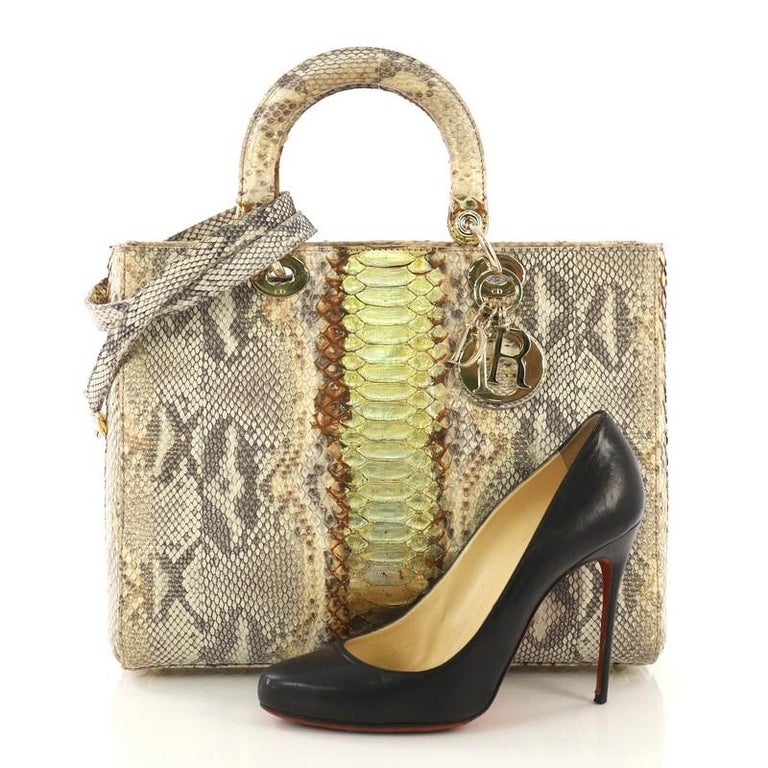 Christian Dior Lady Dior Handbag Python Large at 1stDibs