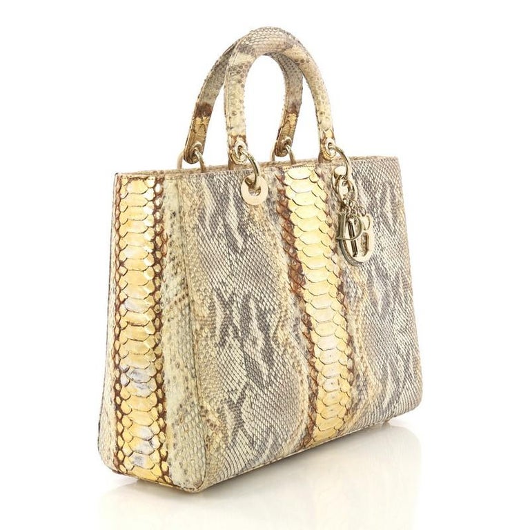 Christian Dior Lady Dior Handbag Python Large at 1stDibs
