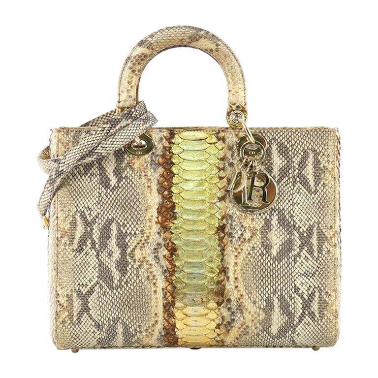 Christian Dior Lady Dior Handbag Python Large at 1stDibs