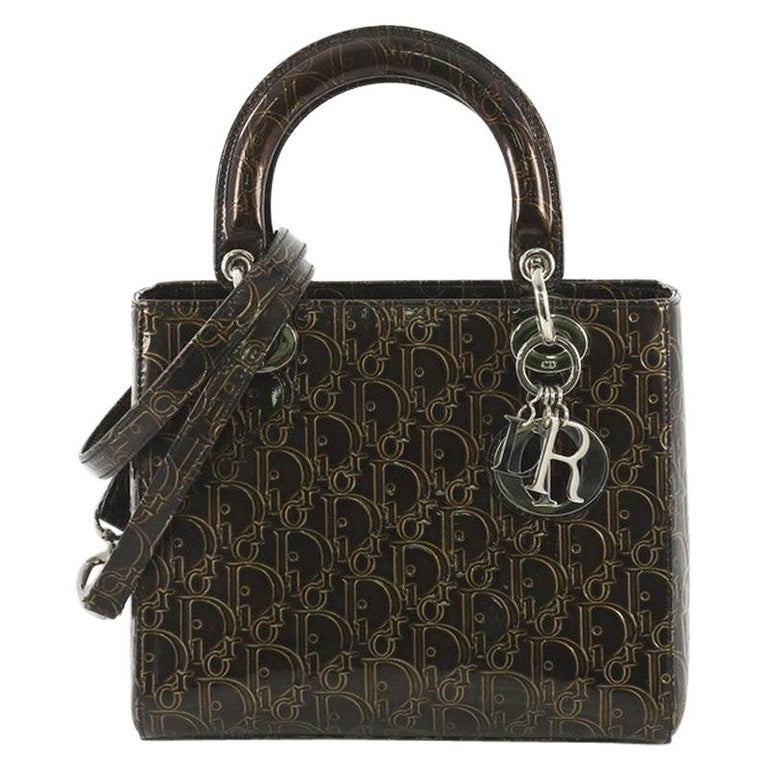Christian Dior Lady Dior Handbag Ultimate Embossed Patent Medium at 1stDibs