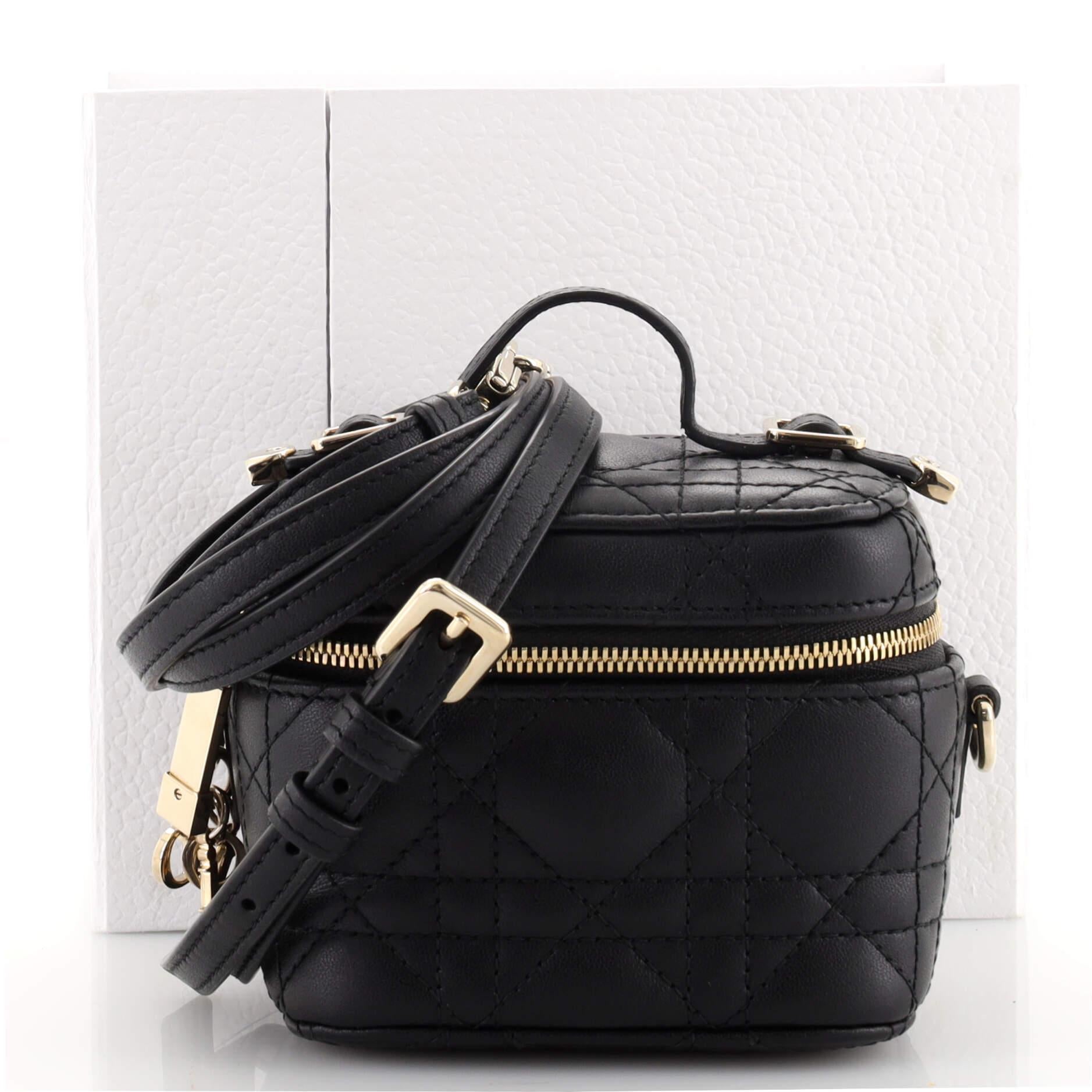 Christian Dior Lady Dior Vanity Case Cannage Quilt Lambskin Micro at ...