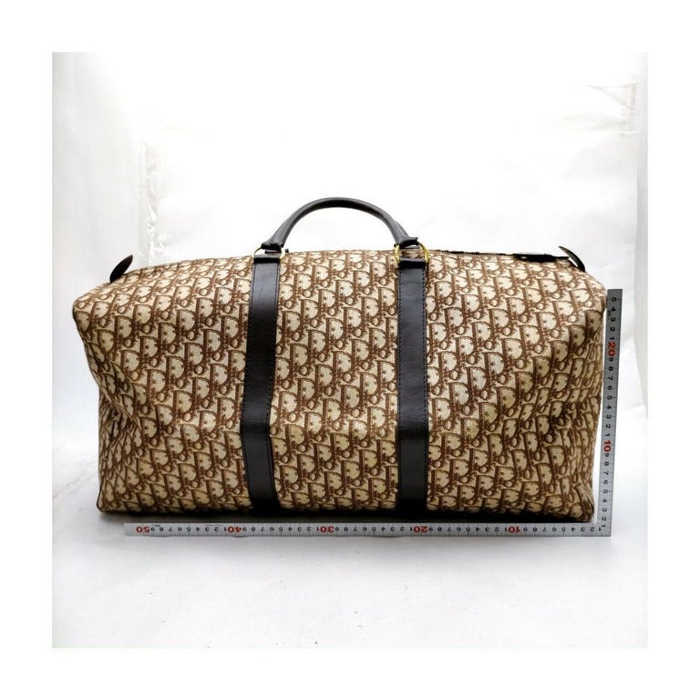 Christian Dior Large Brown Monogram Trotter Boston Duffle 863479 at 1stDibs