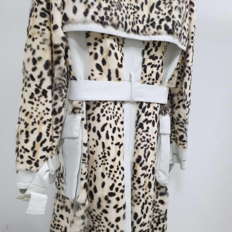 Christian Dior Leather and Goat Fur Coat For Sale at 1stDibs