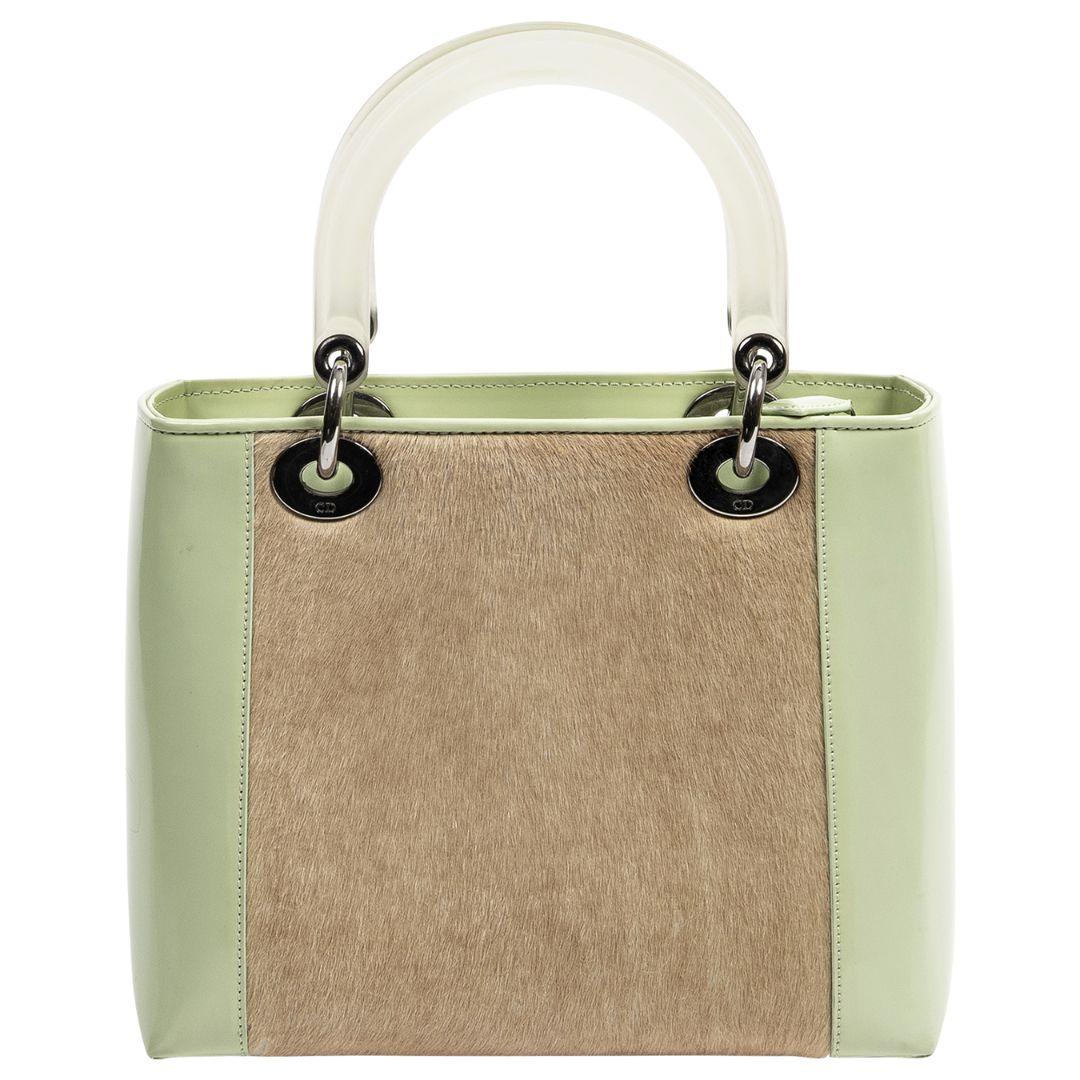 Christian Dior Limited Edition Mint Green Pony Hair Lady Dior MM For ...