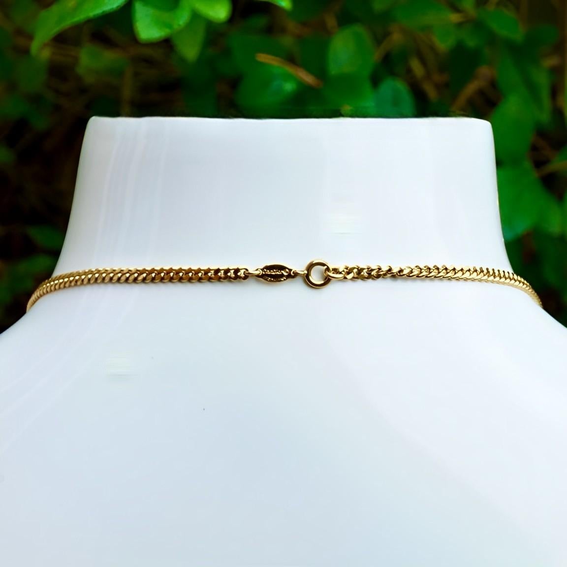 Christian Dior Long Gold Plated Curb Link Chain Necklace circa 1980s ...