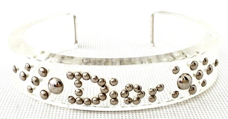 Christian Dior Lucite and Chrome Stud Logo Cuff Bracelet at 1stDibs ...