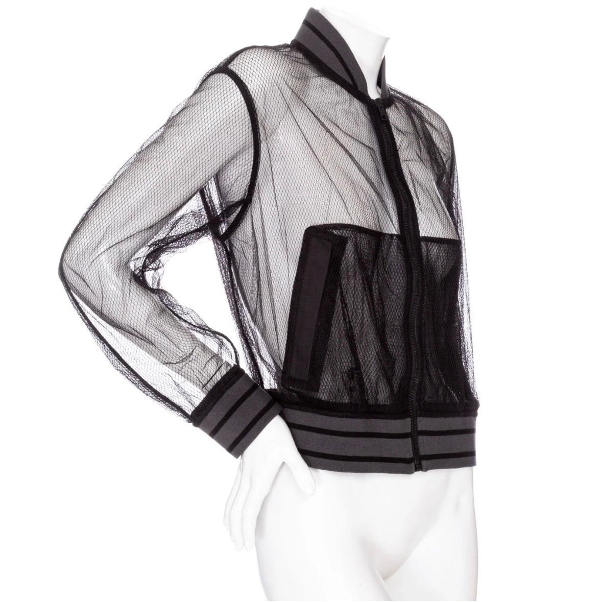 Christian Dior Mesh Logo Bomber Jacket For Sale at 1stDibs