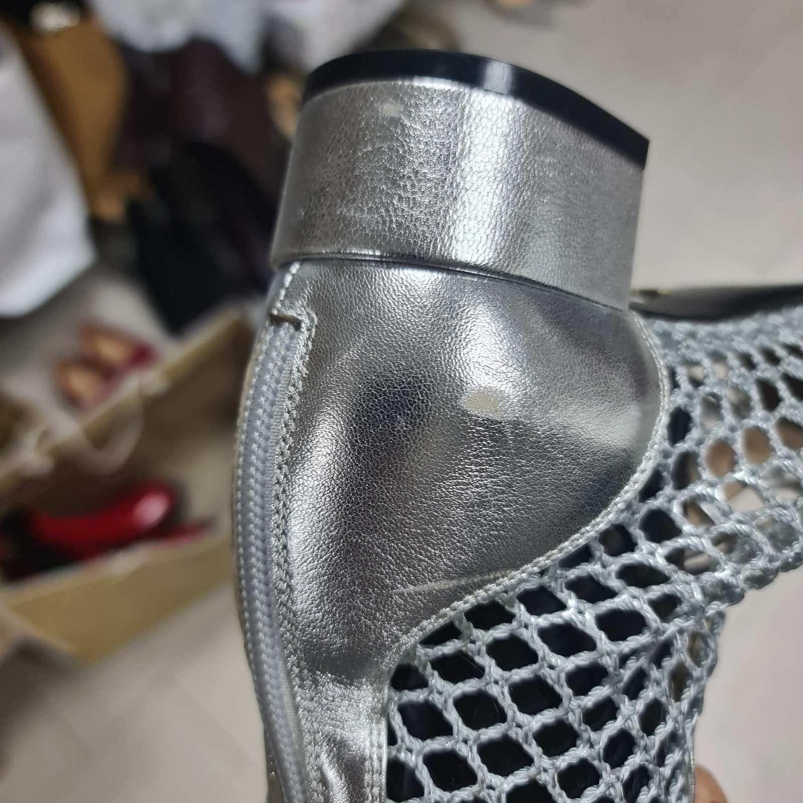 CHRISTIAN DIOR Metallic Silver 2018 NAUGHTILY-D FISHNET at 1stDibs