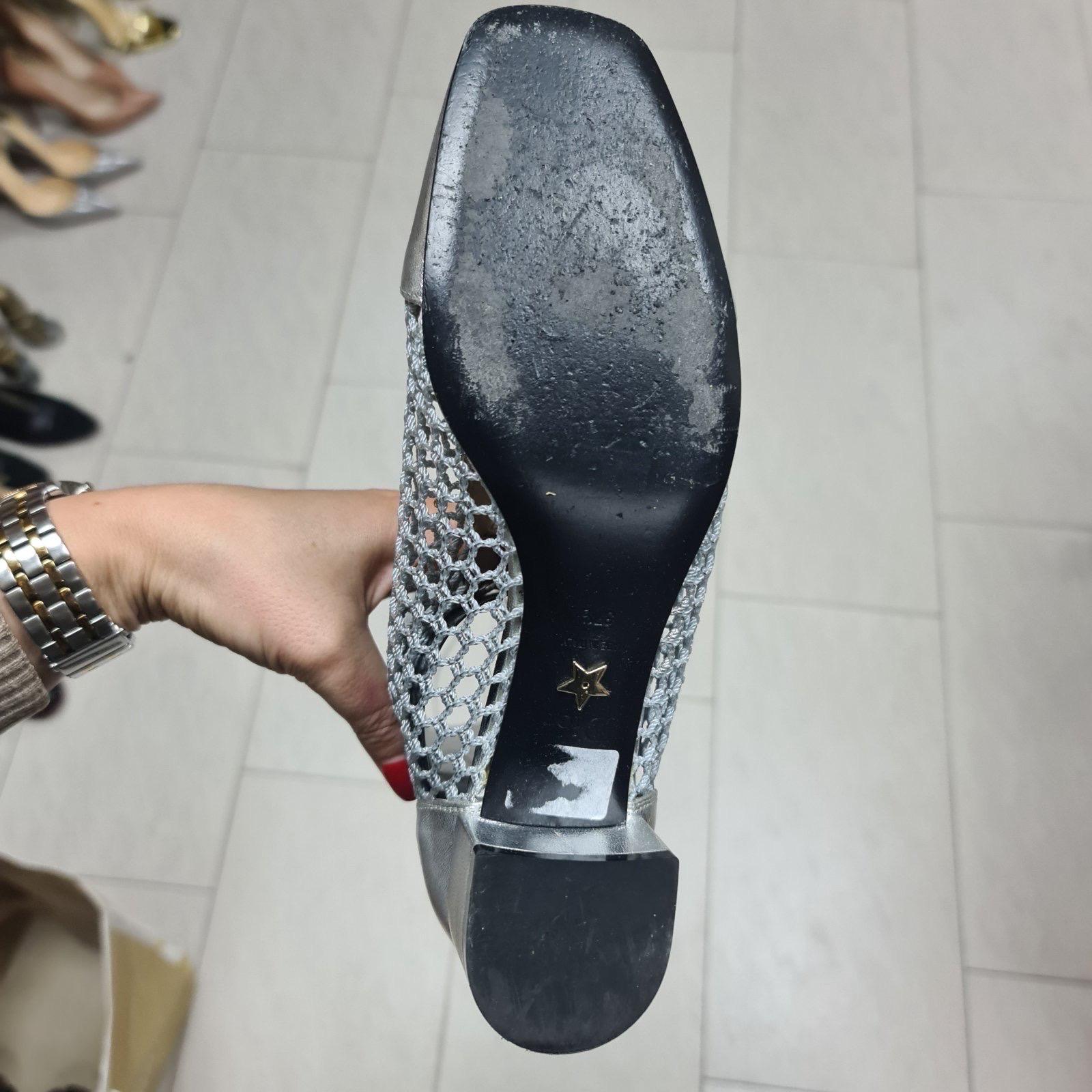 CHRISTIAN DIOR Metallic Silver 2018 NAUGHTILY-D FISHNET at 1stDibs