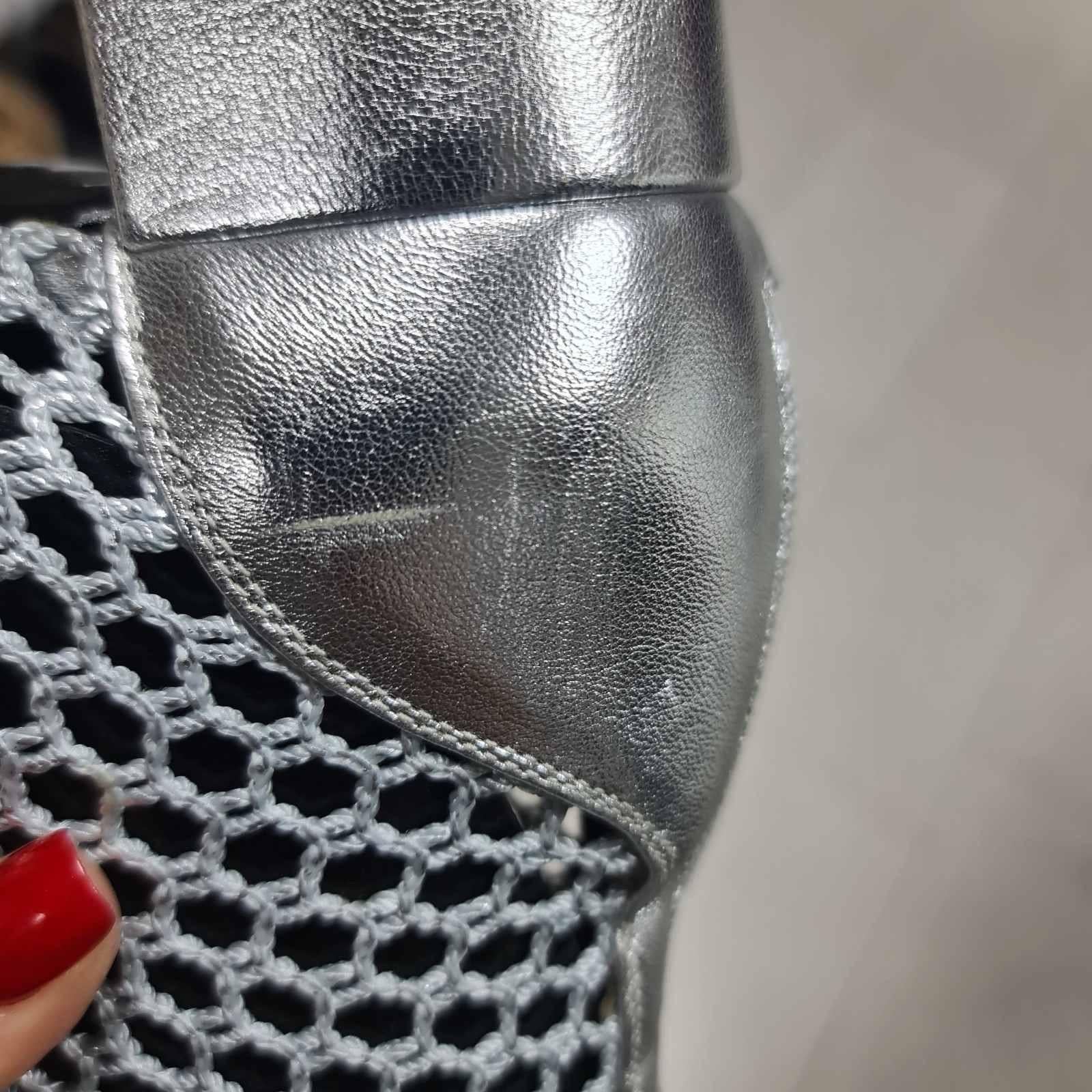 CHRISTIAN DIOR Metallic Silver 2018 NAUGHTILY-D FISHNET at 1stDibs