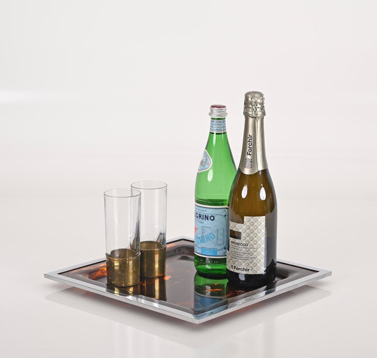 Christian Dior Midcentury Tortoiseshell and Lucite Italian Serving Tray ...