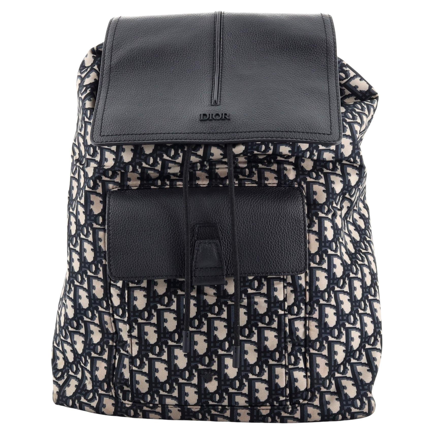 Christian Dior Motion Backpack Oblique Nylon with Leather Medium at 1stDibs