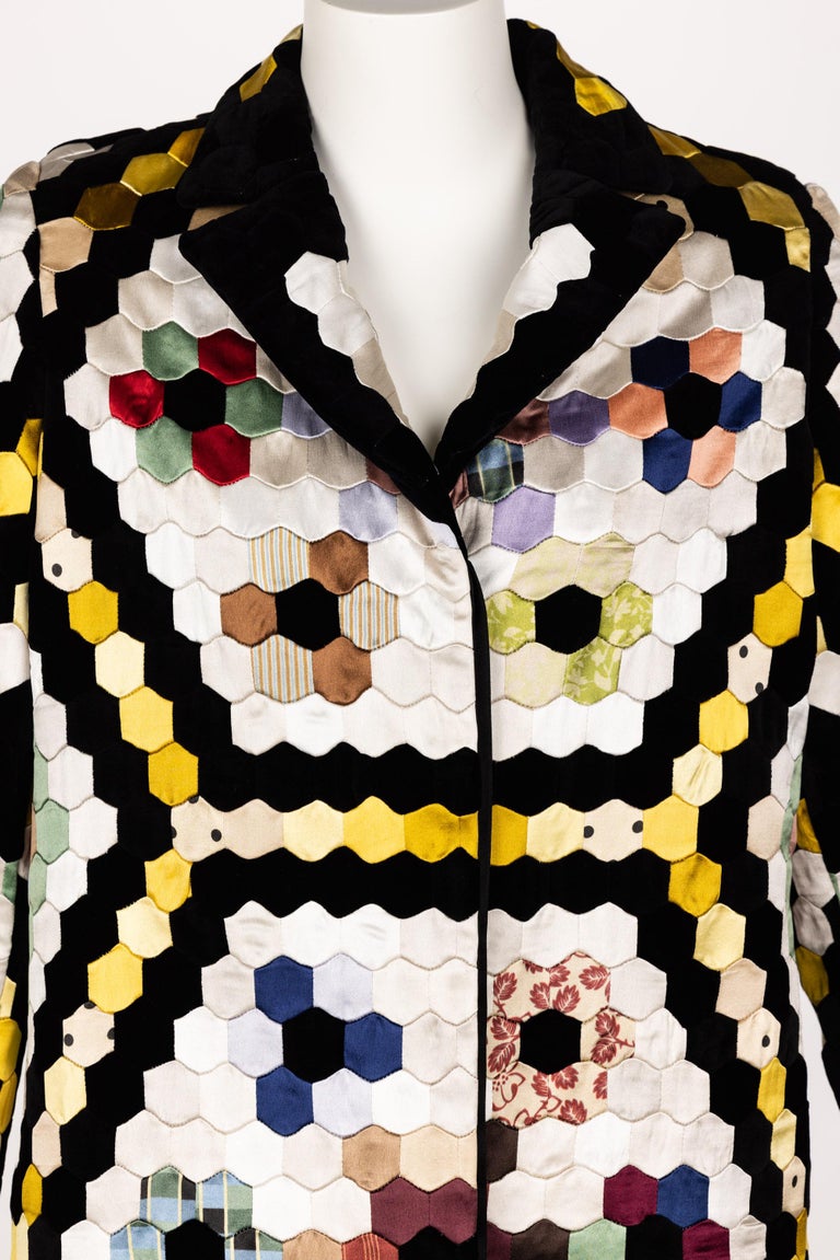 Christian Dior Multi Color Silk Velvet Patchwork Coat 2017 For Sale at ...