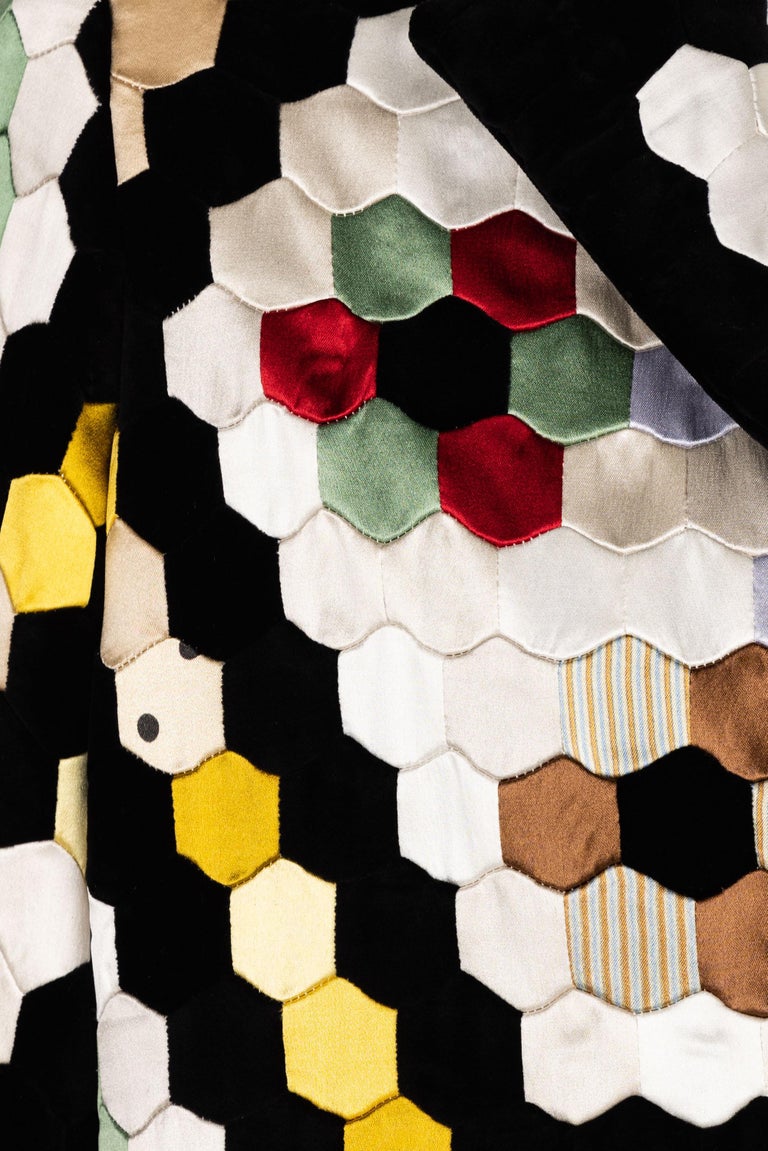 Christian Dior Multi Color Silk Velvet Patchwork Coat 2017 For Sale at ...