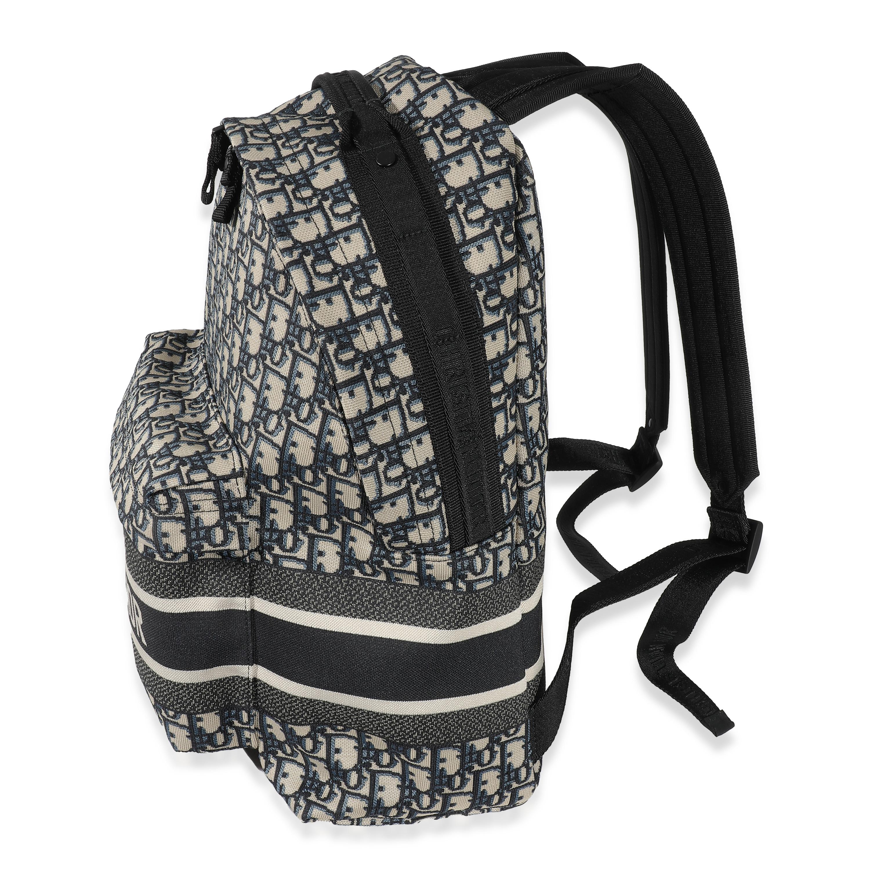 Christian Dior Navy Oblique Jacquard DiorTravel Backpack For Sale at ...