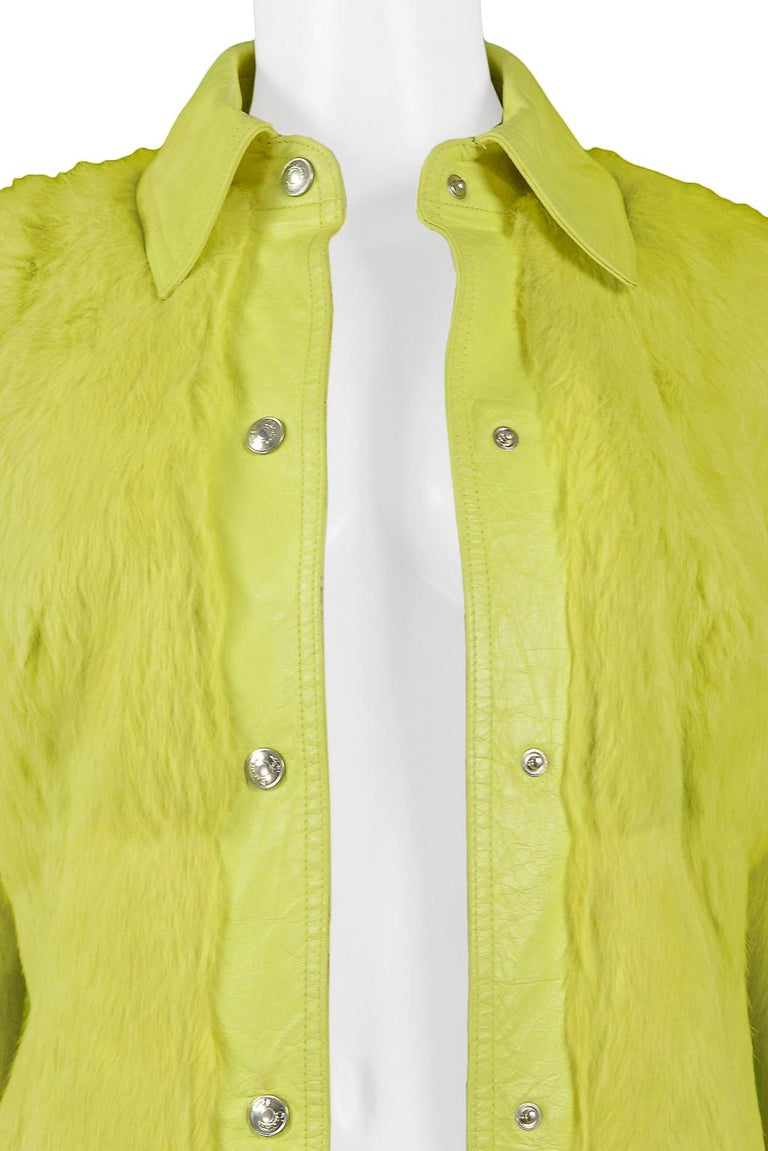 Christian Dior Neon Yellow Fur and Leather Jacket 2001 at 1stDibs ...