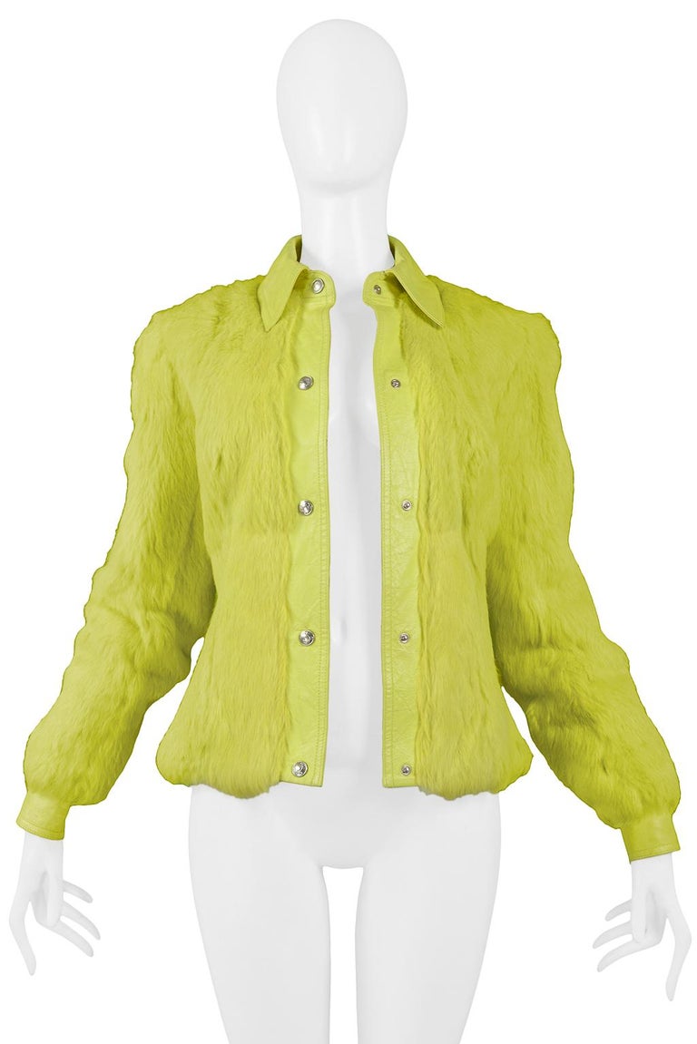 Christian Dior Neon Yellow Fur and Leather Jacket 2001 at 1stDibs ...