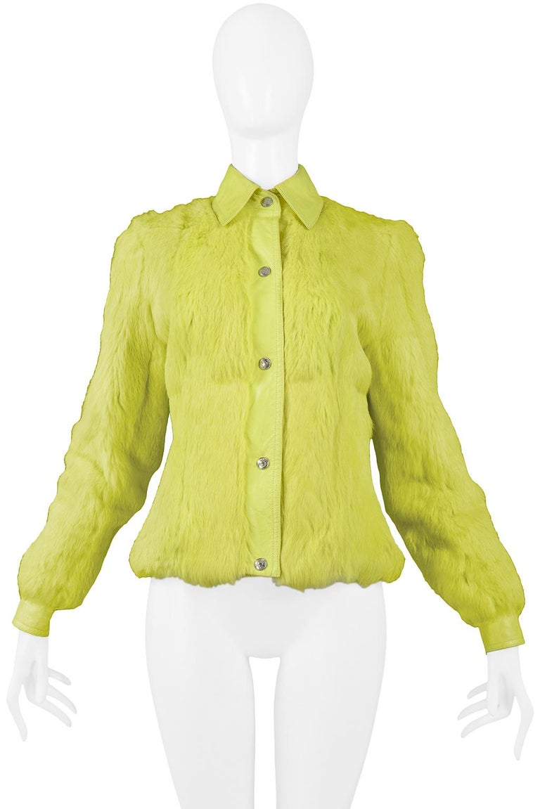 Christian Dior Neon Yellow Fur and Leather Jacket 2001 at 1stDibs ...