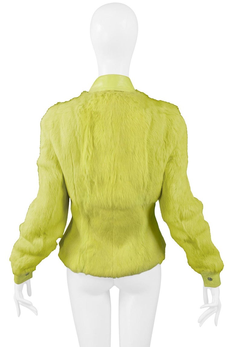 Christian Dior Neon Yellow Fur and Leather Jacket 2001 at 1stDibs ...