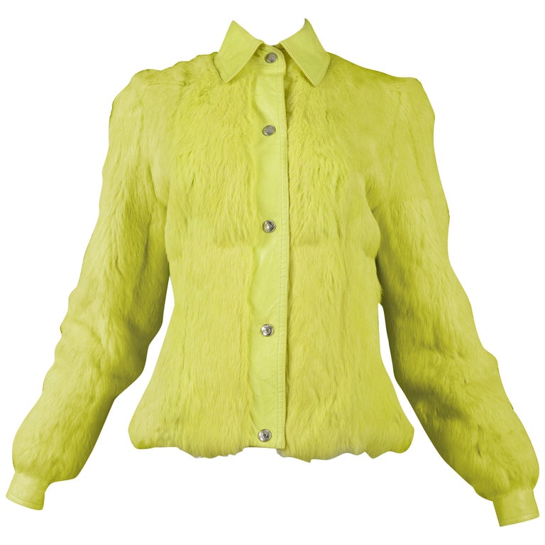 Christian Dior Neon Yellow Fur and Leather Jacket 2001 at 1stDibs ...
