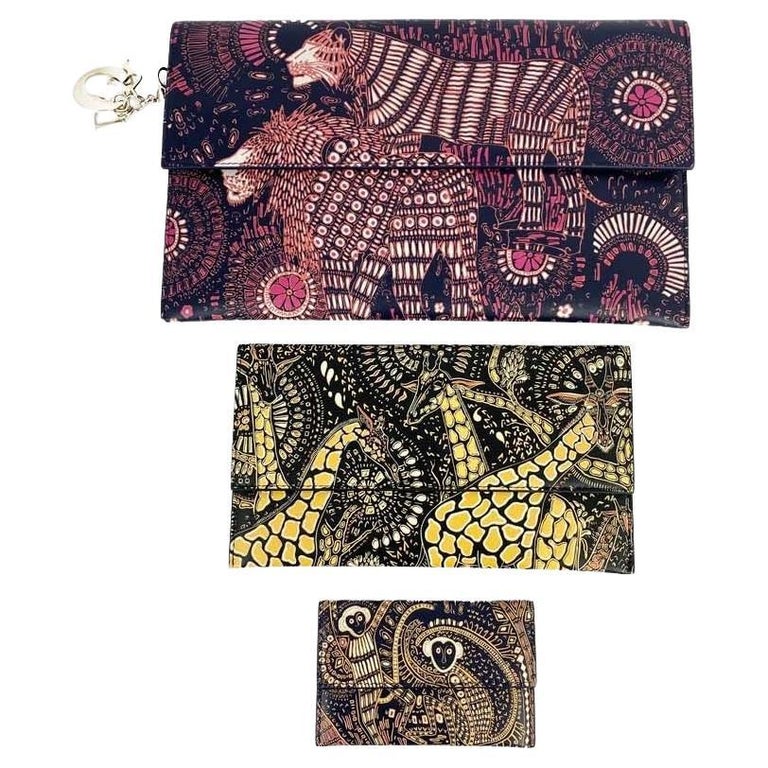 Christian Dior NEW Jungle Print Pouch Set For Sale at 1stDibs