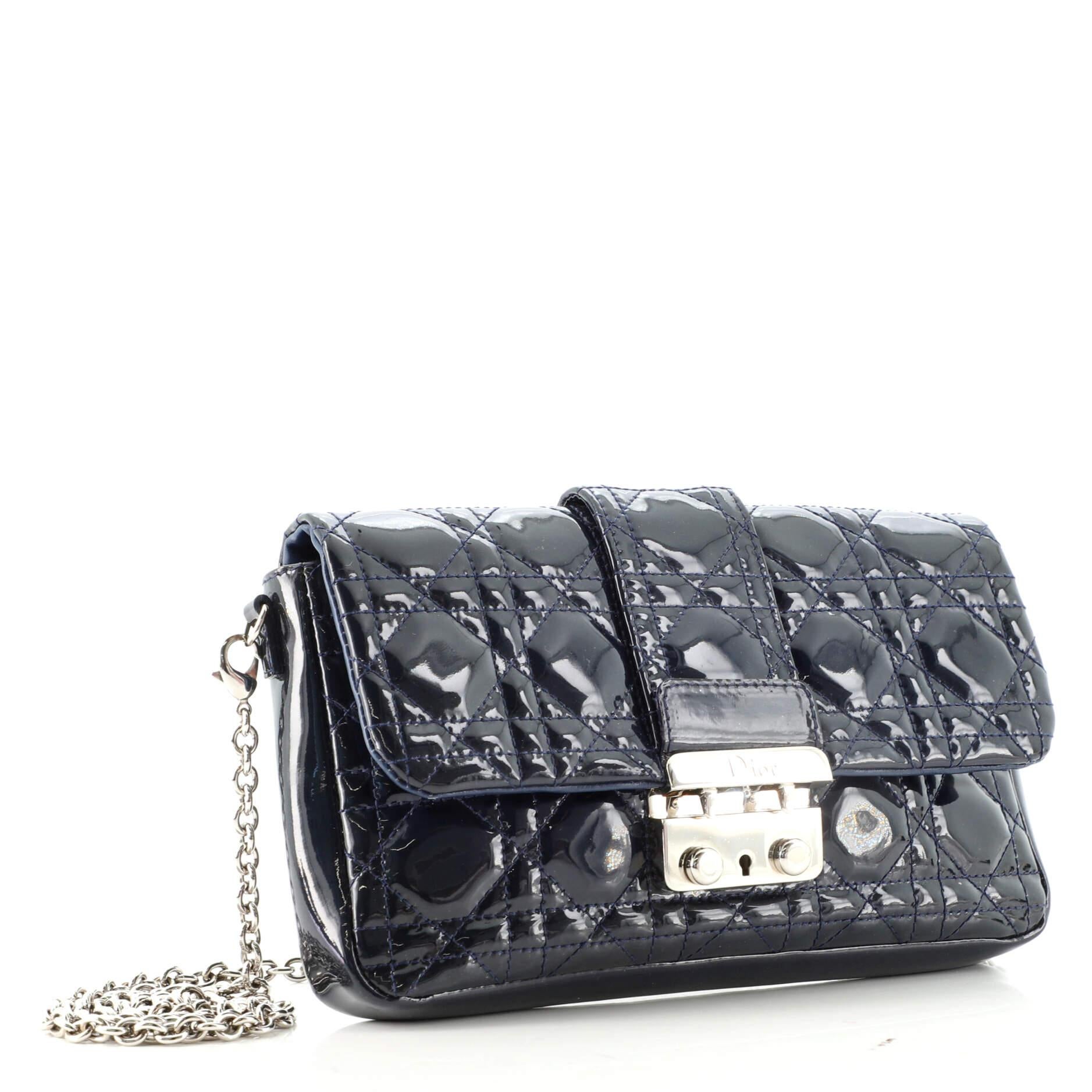 Christian Dior New Lock Pouch Cannage Quilt Patent Mini at 1stDibs