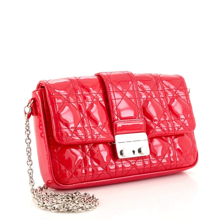 Christian Dior New Lock Pouch Cannage Quilt Patent Mini at 1stDibs
