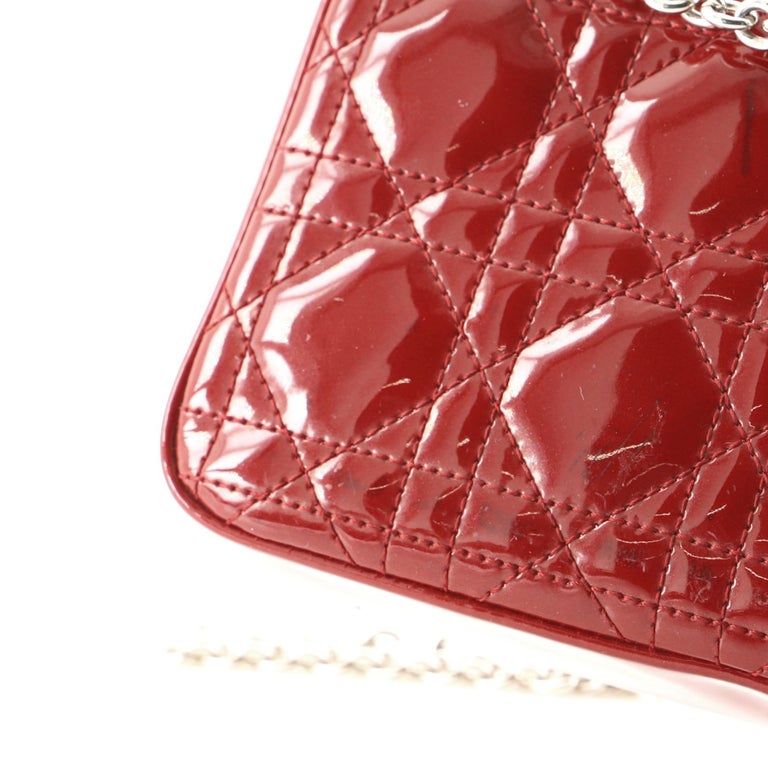 Christian Dior New Lock Pouch Cannage Quilt Patent Mini For Sale at 1stDibs